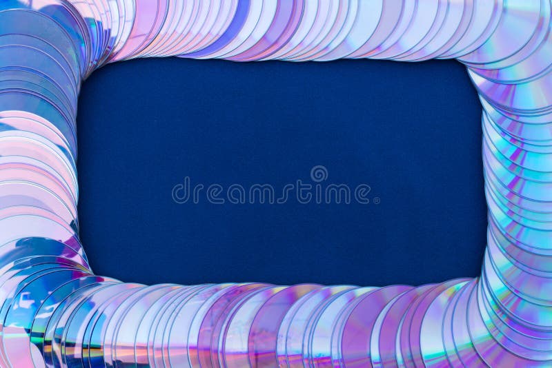 Many CD Frames on the Blue Cloth Stock Image - Image of copy, compact ...