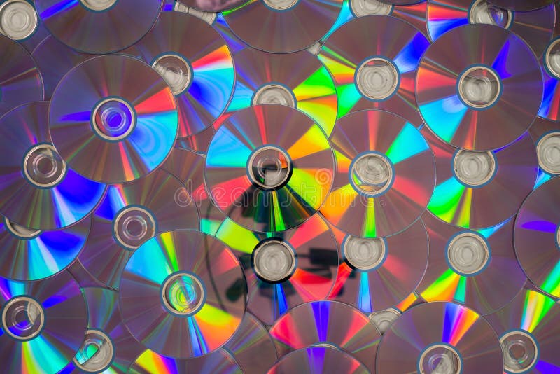 Many CDs Laid Flat Forming a Layer Stock Photo - Image of data, archive ...