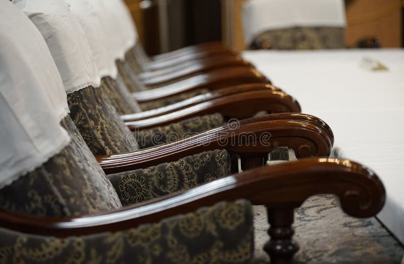 Many chairs stock image. Image of floor, view, indoor - 217429081