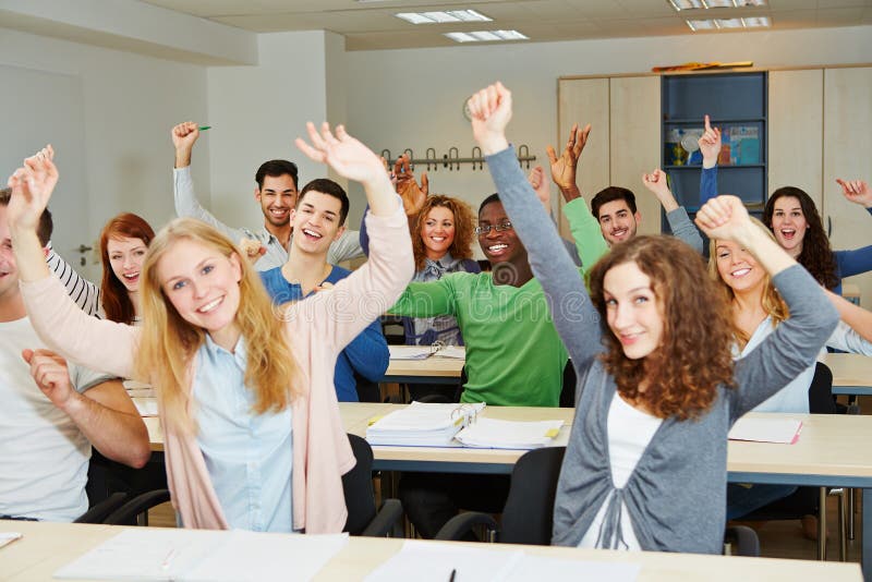 Many Cheering Students Royalty Free Stock Image - Image: 29831576