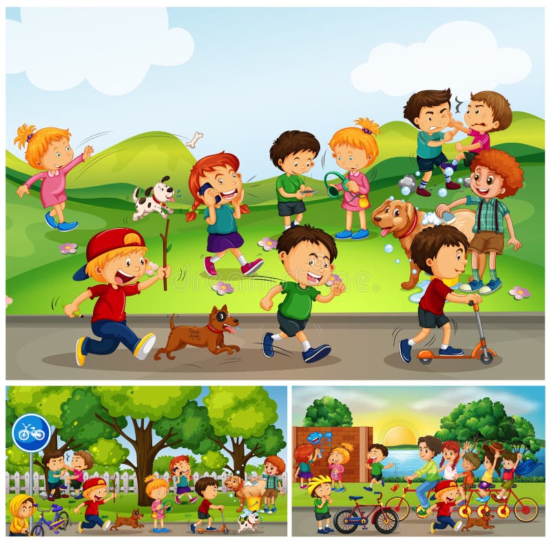 Child Doing Many Things Stock Illustrations – 13 Child Doing Many ...