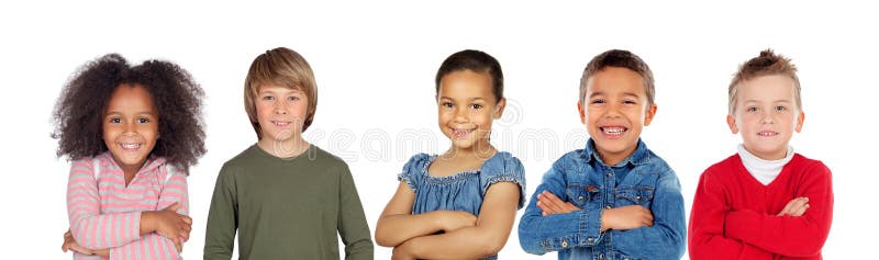 Many Children Looking at Camera Stock Photo - Image of isolated ...