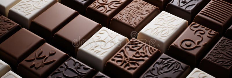 Many Chocolate Blocks on One Table Stock Image - Image of assortment ...