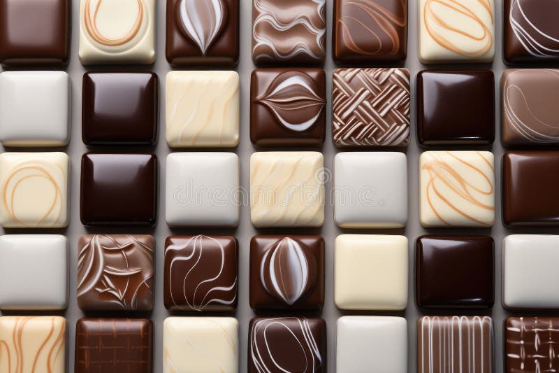 Many Chocolate Blocks on One Table Stock Image - Image of table ...