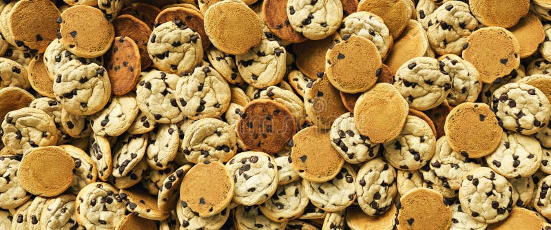 Many Chocolate Cookies As a Sweet Background Texture Panorama Stock ...