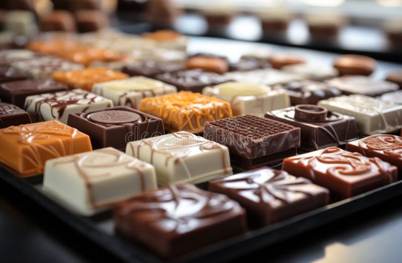 Many Chocolates are Displayed on a Table Stock Photo - Image of ...