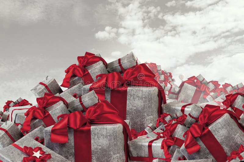 Many Christmas Packages . Mixed Media Stock Photo - Image of variety ...