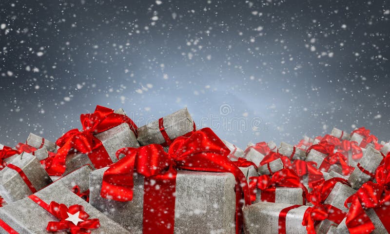 Many Christmas Packages . Mixed Media Stock Image - Image of choice ...