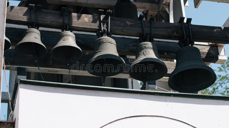 Many Church Bells in the Church Bell Tower, Bells of the Old Temple ...
