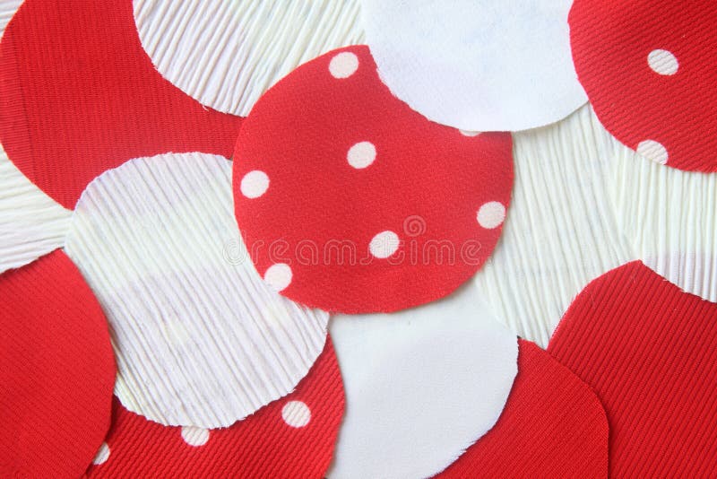 Many Circle Red and White Rag Fabric for Background Stock Photo - Image ...