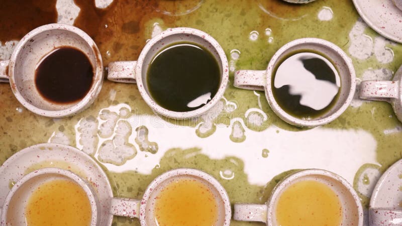 Many Circles into Which Various Drinks are Poured. Top View, General ...