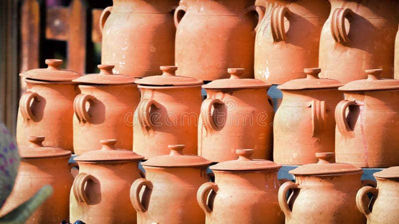 Many Clay pots stock photo. Image of sunlight, marketplace - 120215402