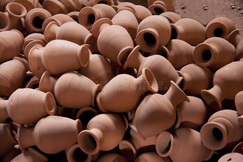 Many Clay Pots in the Workshop Stock Image - Image of natural, workshop ...
