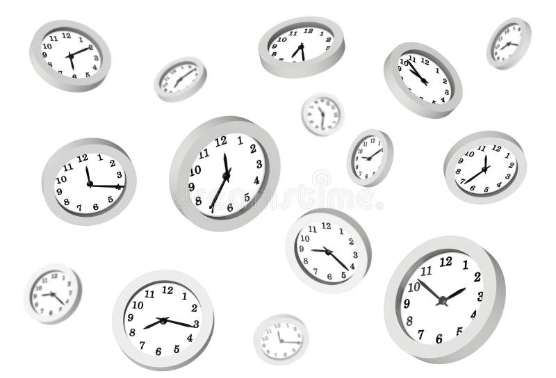 Many clocks stock illustration. Illustration of confuse - 9536504