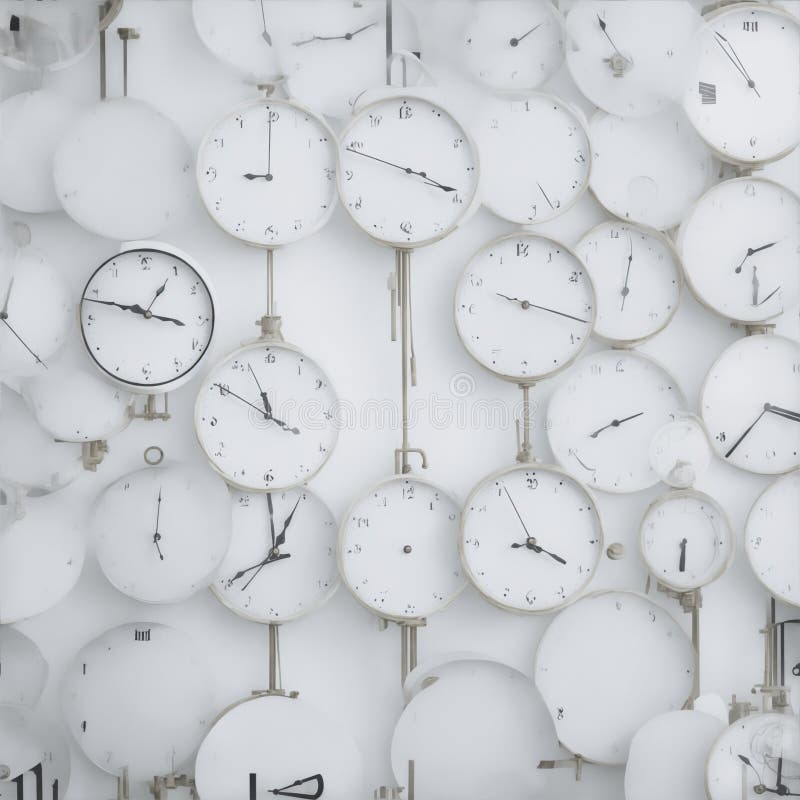 Many clocks in white stock illustration. Illustration of circle - 289771581