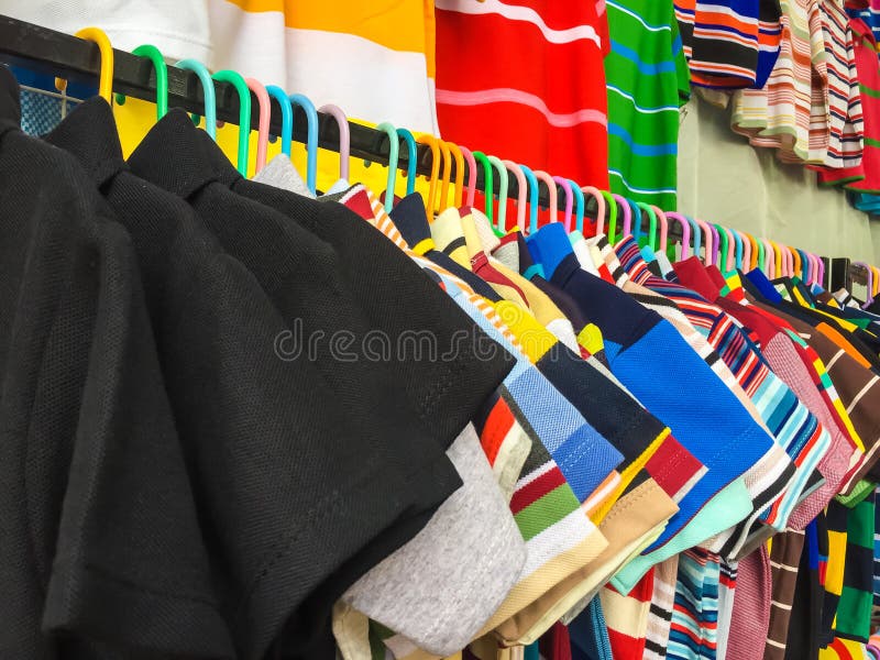 Many clothes hanging stock image. Image of blouse, clothing - 289158059