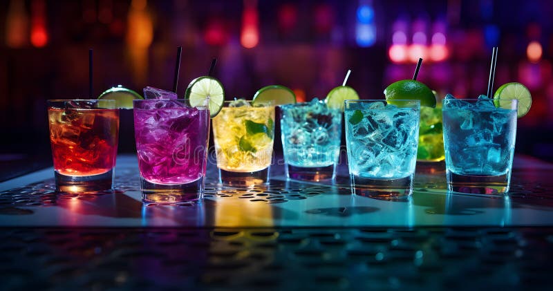 Many Cocktails, Exotic Drinks, Alcoholic Drinks Bar, Stock Image ...