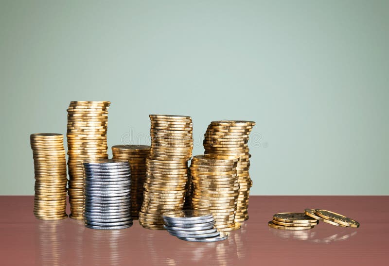 Many coin on desk stock image. Image of organization - 114281675