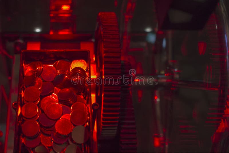 Many Coins in Container Inside Slot Machine of Casino Stock Photo ...