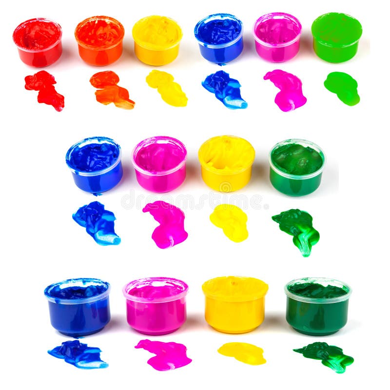 Color Paint Cans and Color Dabs of Paint Stock Photo - Image of ...