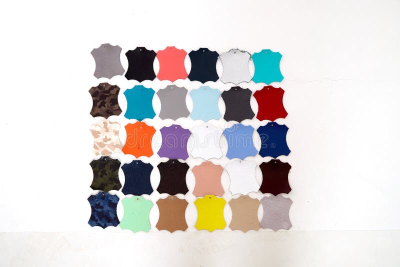 Color Samples of Different Leather on White Background Stock Image ...