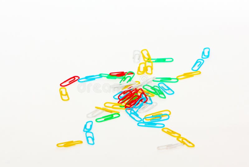 Many Colored Clips are in the Shape of a Little Man. Stock Illustration ...