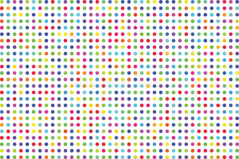 Many Colored Dots or Solid Circles Randomly Placed on White Stock ...