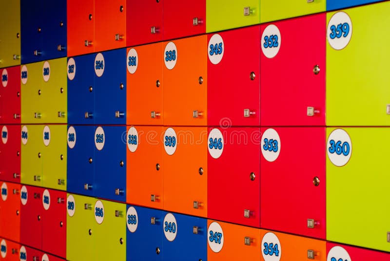 Many colored lockers stock photo. Image of lockers, kids - 85967766