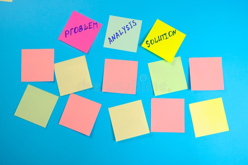 Many Colored Office Stickers on a Blue Background and Three Separately ...