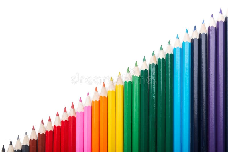 Many Colored Pencils Lopsided Putting Stock Image - Image of close ...