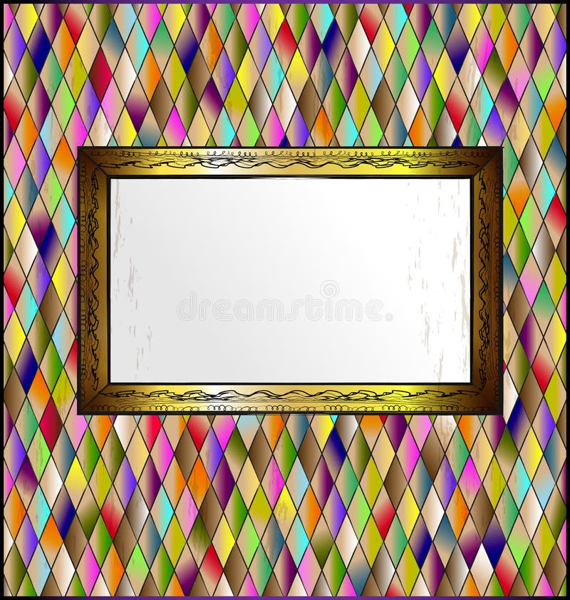 Colored Romb Background with Frame Stock Vector - Illustration of ...