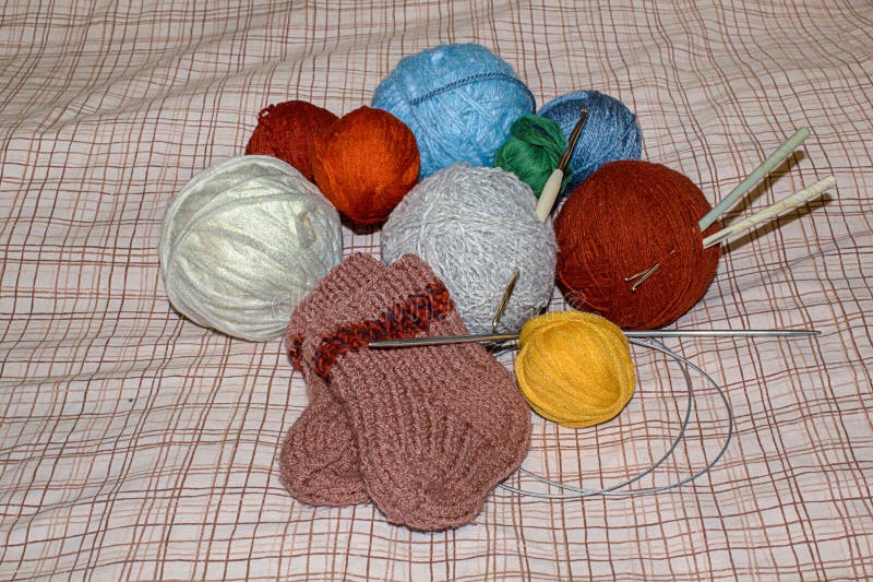 Many Colored Round Threads. Knitted Product Stock Photo - Image of ...