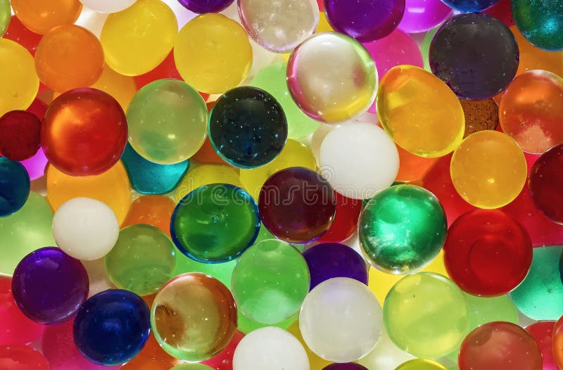 Many Colored Small Transparent Balls Lie Together Stock Photo - Image ...