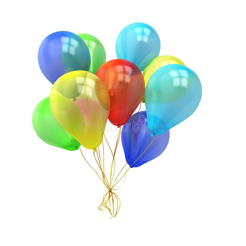 Party Balloons on White Background Stock Illustration - Illustration of ...
