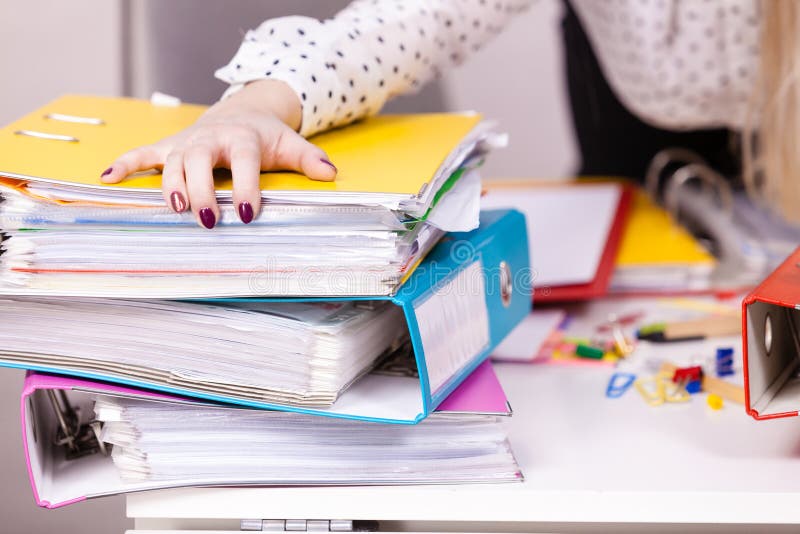 Many Colorful Binders with Documents Inside Stock Photo - Image of ...