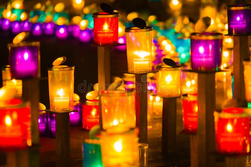 Many colorful candles stock image. Image of raasque - 234564943