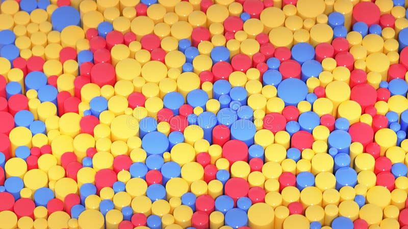 Many Colorful Cylinders Isometric 3D Render Illustration Stock ...