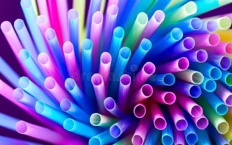Many Colorful Drinking Straws Stock Illustration - Illustration of ...