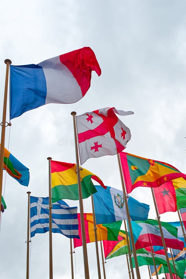 Many Colorful Flags from Many Countries Around the World Stock Photo ...