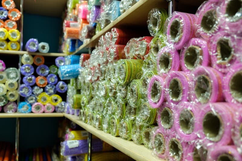 Many Colorful Gift Paper in Rolls Stock Photo - Image of gift, color ...