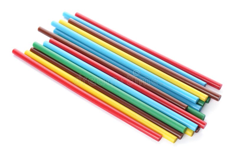 Many Colorful Glue Sticks on White Background Stock Image - Image of ...