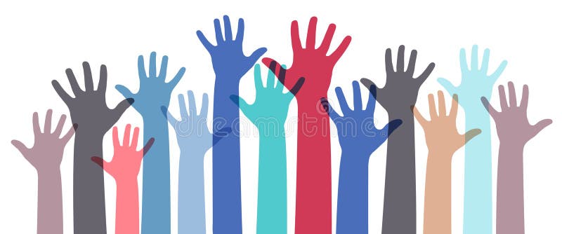 Many Hands of Different Skin Color and Hearts Shapes - Diversity ...