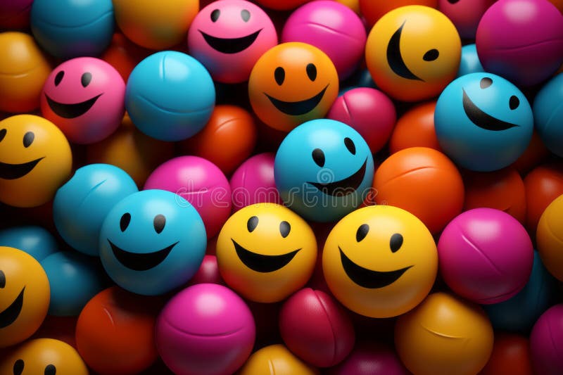 Many Colorful Smiley Faces are Arranged in a Pile Stock Image - Image ...