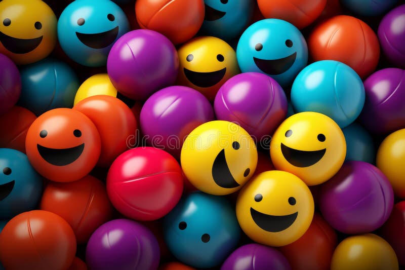 Many Colorful Smiley Faces are Arranged in a Pile Stock Photo - Image ...