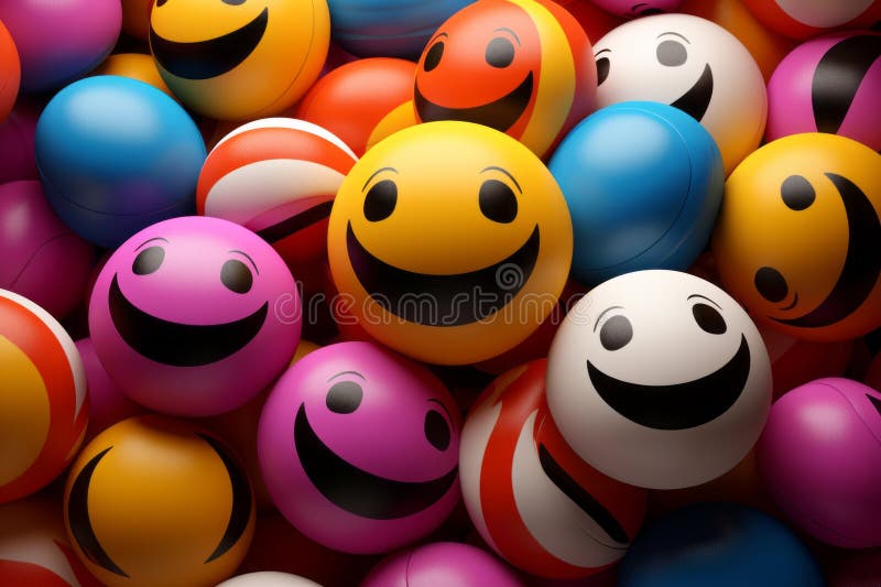 Many Colorful Smiley Faces are Arranged in a Pile Stock Image - Image ...