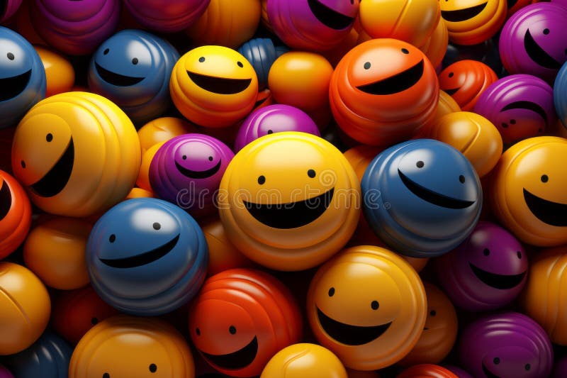 Many Colorful Smiley Faces are Arranged Together Stock Photo - Image of ...