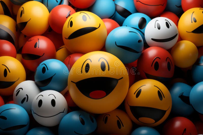 Many Colorful Smiley Faces are Arranged Together Stock Image - Image of ...