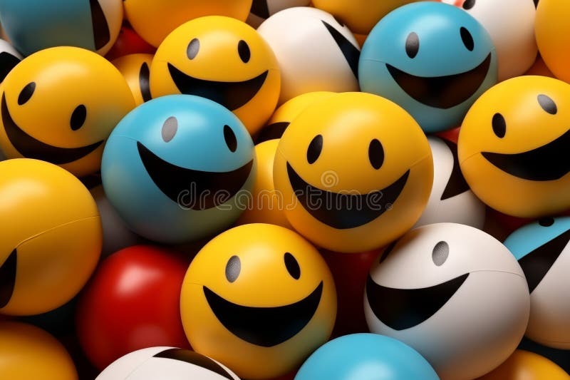 Many Colorful Smiley Faces are Arranged Together Stock Photo - Image of ...