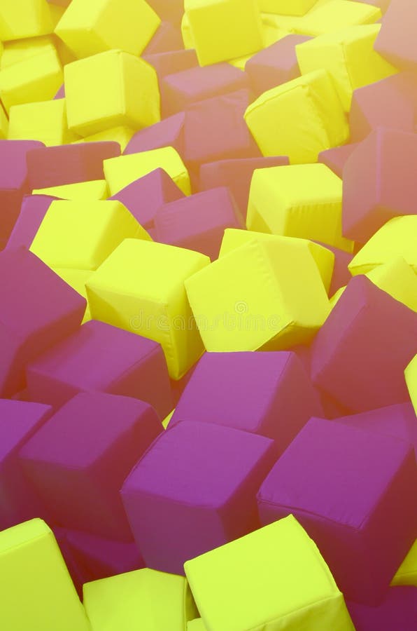 Many Colorful Soft Blocks in a Kids& X27; Ballpit at a Playground Stock ...