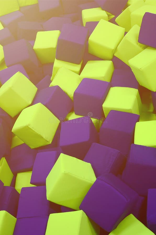 Many Colorful Soft Blocks in a Kids& X27; Ballpit at a Playground Stock ...
